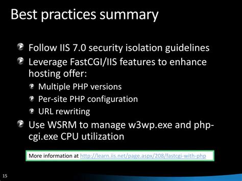 Ppt Hosting Php On Iis 70 Best Practices For Shared Hosting