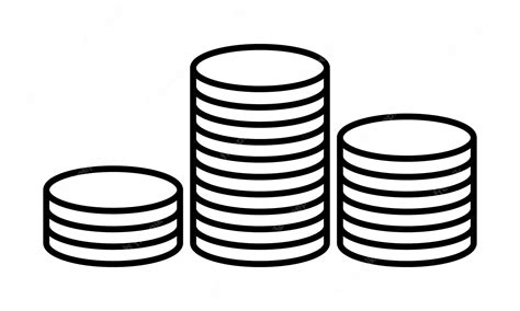 Premium Vector Coin Pile Thin Line Simple Icon Design