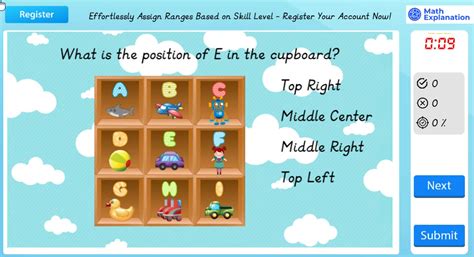 math explanation identifying objects on a grid engaging primary
