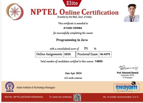 Ayush Verma On Linkedin Javaprogramming Nptel Continuouslearning