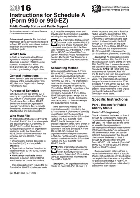 Form Schedule A Instructions Printable Pdf Download