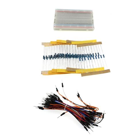 For Arduino Resistor Led Capacitor Jumper Wires Breadboard Resistor Kit Starter Kit