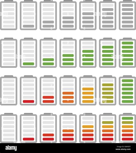 Battery Level Indicator Collection Stock Vector Image Art Alamy