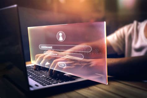 Concept Of Cyber Security User Type Login And Password Keeping User