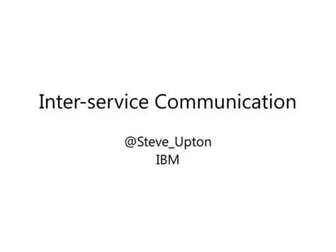 Inter Service Communication Odp