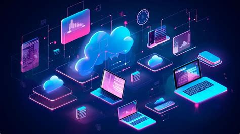 Premium Ai Image Cloud Technology Computing Devices Connected To Digital Storage In The Data