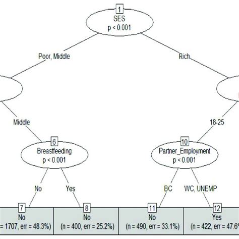 conditional inference decision tree for obesity using 10 fold