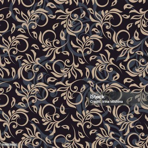 매끄러운 빈티지 벡터 배경 벡터 꽃 벽지 바로크 스타일 패턴 로코코 스타일에 대한 스톡 벡터 아트 및 기타 이미지 로코코