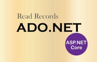 ADO NET Read Records In ASP NET Core