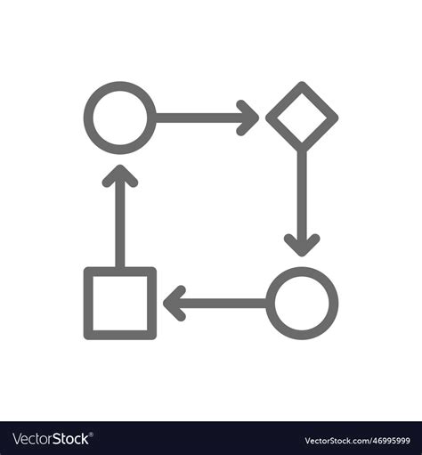 Workflow Teamwork And Management Icon With Black Vector Image