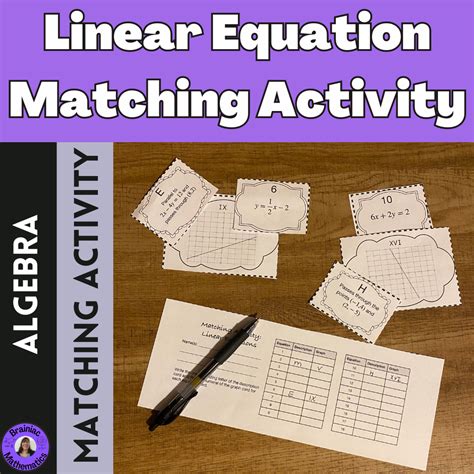 Linear Equation Matching Activity Classful