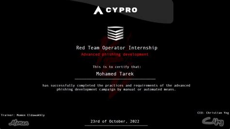 Mohamed Tarek On Linkedin Redteam Internship Cybersecurity Informationsecurity