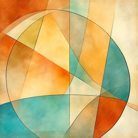 Premium Photo Abstract Geometric Design In Orange And Blue