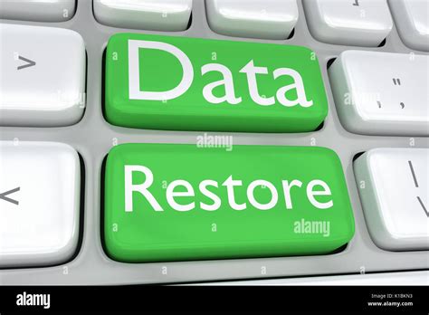 Render Illustration Of Computer Keyboard With The Print Data Restore On Two Adjacent Green