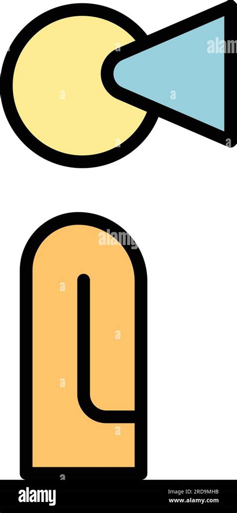 Visual System Icon Outline Vector Sensory Perception Process Health Color Flat Stock Vector