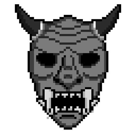 Oni Mask Smoke Edition Pixel Art