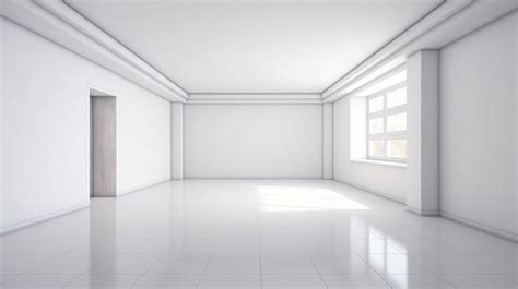 흰색 벽과 바닥이 있는 3d 렌더링 빈 방