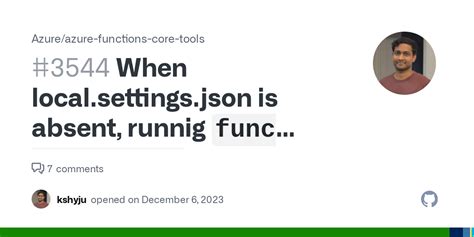 when ttings json is absent runnig `func host start` does not