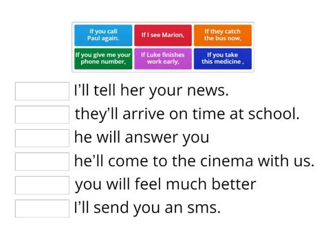 First Conditional Sentence Matches Une Las Parejas
