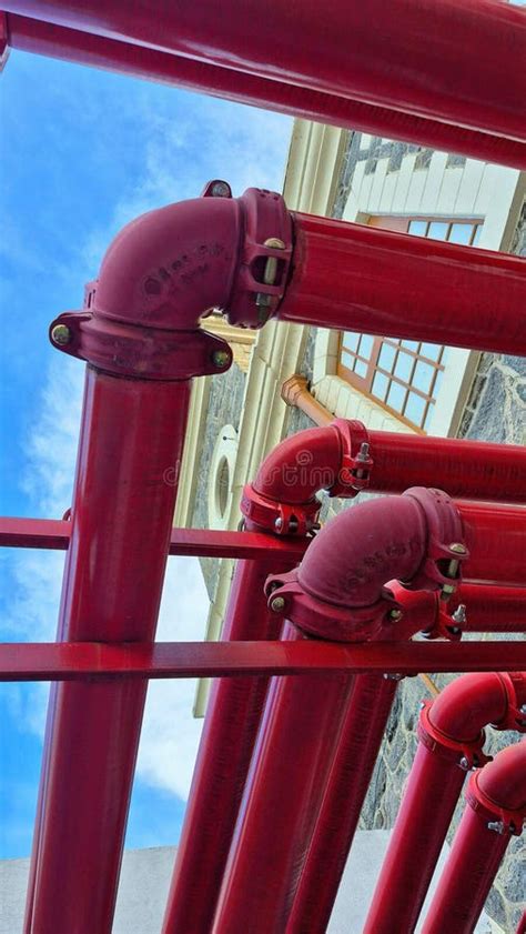 Red Piping Stock Image Image Of Connections Joints 361679049