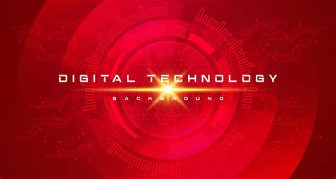 Abstract Digital Technology Futuristic Red Background Cyber