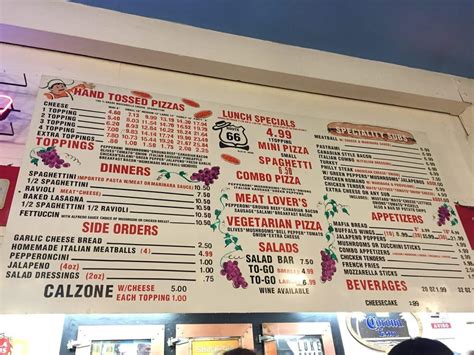 Menu At Route 66 Pizza Palace Pizzeria Barstow