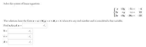 Solved Solve The System Of Linear Equations Chegg