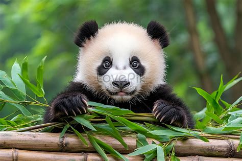 대나무를 먹는 팬더 사진 무료 다운로드 Lovepik