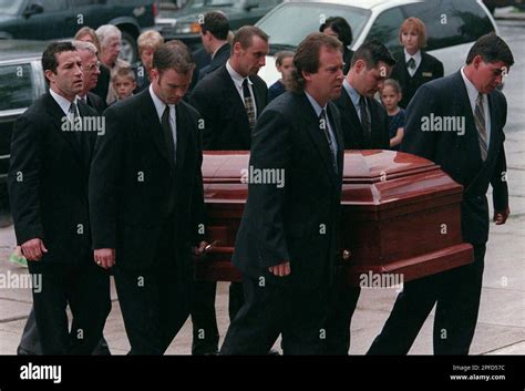 Pall Bearers Carry Carolina Hurricanes Steve Chiassons Coffin Into The