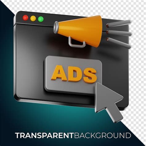 Premium Psd Premium Web Page Ad Click Icon 3d Rendering On Isolated