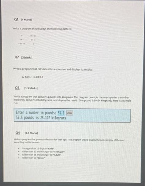 Solved Q1 4 Marks Write A Program That Displays The