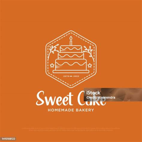 달콤한 케이크 기호 디자인 벡터 개요 빵 타르트 아이콘 기호 브랜드 아이덴티티 아이콘 등으로 사용할 수 있습니다 갈색에 대한 스톡 벡터 아트 및 기타 이미지 Istock