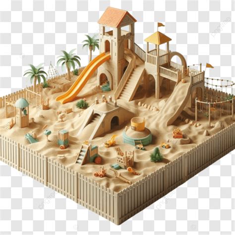 3d Sandbox With White Background High Quality Ultra Hd 3d Sandbox With