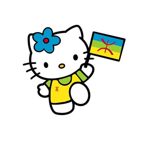 Amazigh Hello Kitty With Flag And Flower