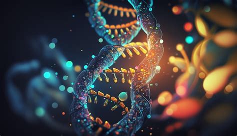 Premium Ai Image Dna Molecule Is Located In Front Of A Colored
