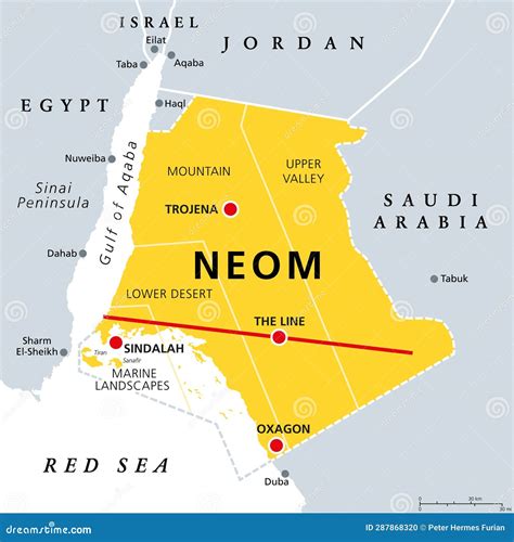 Regions And Places Of Neom Planned Smart City In Saudi Arabia