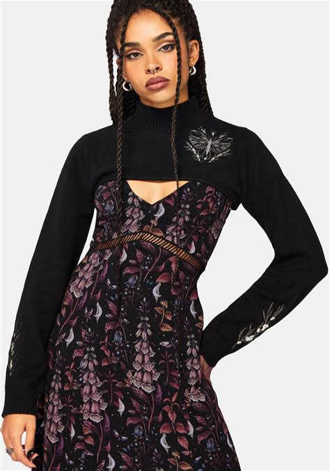 Griffinfly Embroidered Extreme Crop Knit Jumper Disturbia