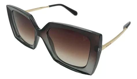 Óculos De Sol Carmen Vitti Cv7030 C4 Cinza Lente Marrom Mercadolivre