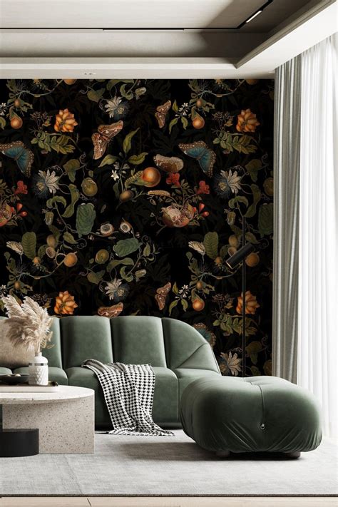 Vintage Botanical Wallpaper Peel And Stick Tropical Flowers Wallpaper
