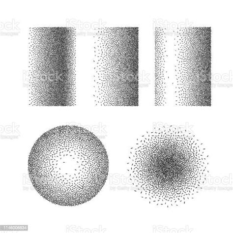 벡터 일러스트 레이 션의 거친 모래 질감 패턴 검정색 점 원형 및 사각형 모양 하프톤 그라데이션 점수 득점에 대한 스톡 벡터 아트 및 기타 이미지 Istock