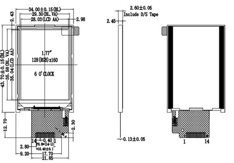 Inch Tft Lcd Display With X Resolution Pins P K Spi Interface Buy Inch