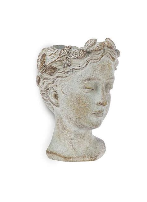 Small Concrete Woman Head Wall Planter