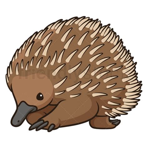 Chibi Kawaii Short Beaked Echidna Cartoon Clipart Vector Friendlystock
