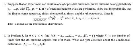 Solved 3 Suppose That An Experiment Can Result In One Of R