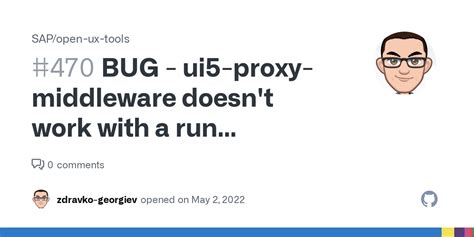 Bug Ui5 Proxy Middleware Doesnt Work With A Run Configuration