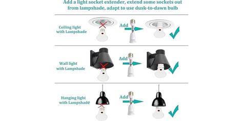 4 Pack Light Socket Extenders
