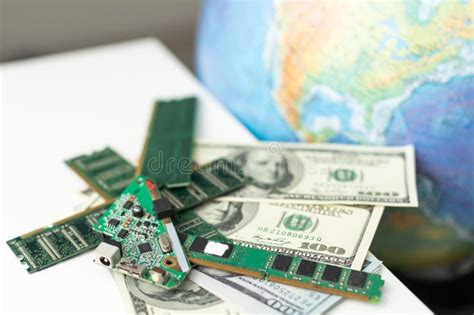 Computer Circuit Cpu Chip Mainboard Core Processor Electronics Device Concept Of Data