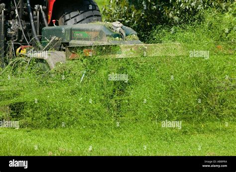 Cutting Grass With Tractor And Industrial Grass Cutting Machine