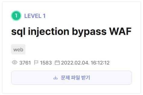 Sql Injection Bypass WAF Write Up