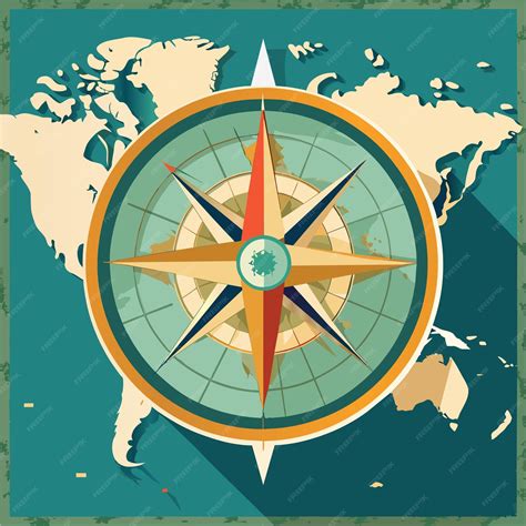 Premium Vector A Map Of A Compass With The Word Compass On It